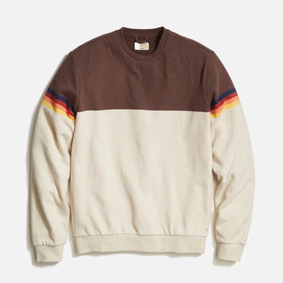 Marine Layer | Shirts | Marine Layer Browncream Colorblock Sweatshirt ...